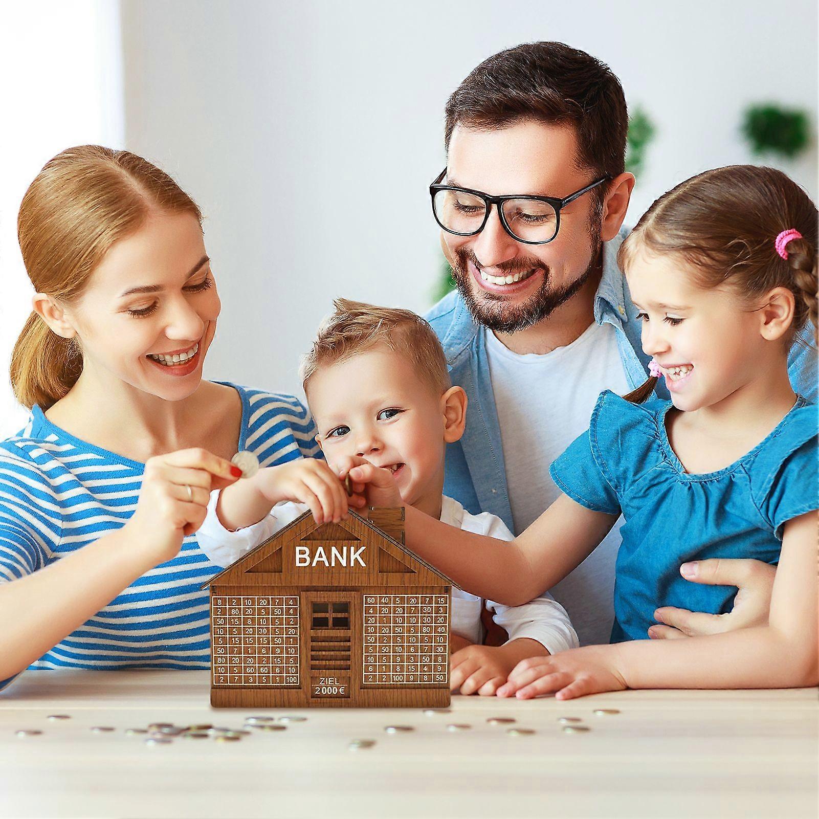 Wooden Piggy Bank Money Box Creative Shape Smooth Edge Handmade ...