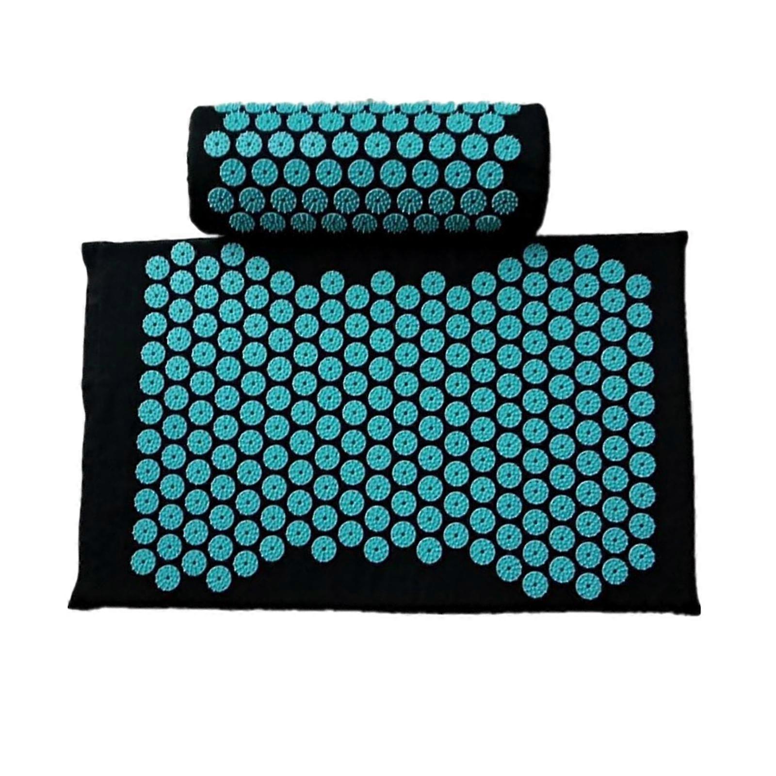 Massage Acupressure Mat Pillow Muscle Mats Pain Stress Relief Black ...