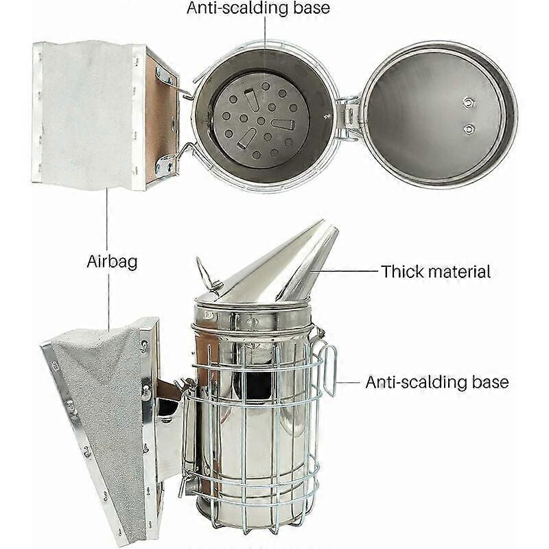 Bee Smoker With Bellows For Beekeeping Stainless Steel And Leather ...