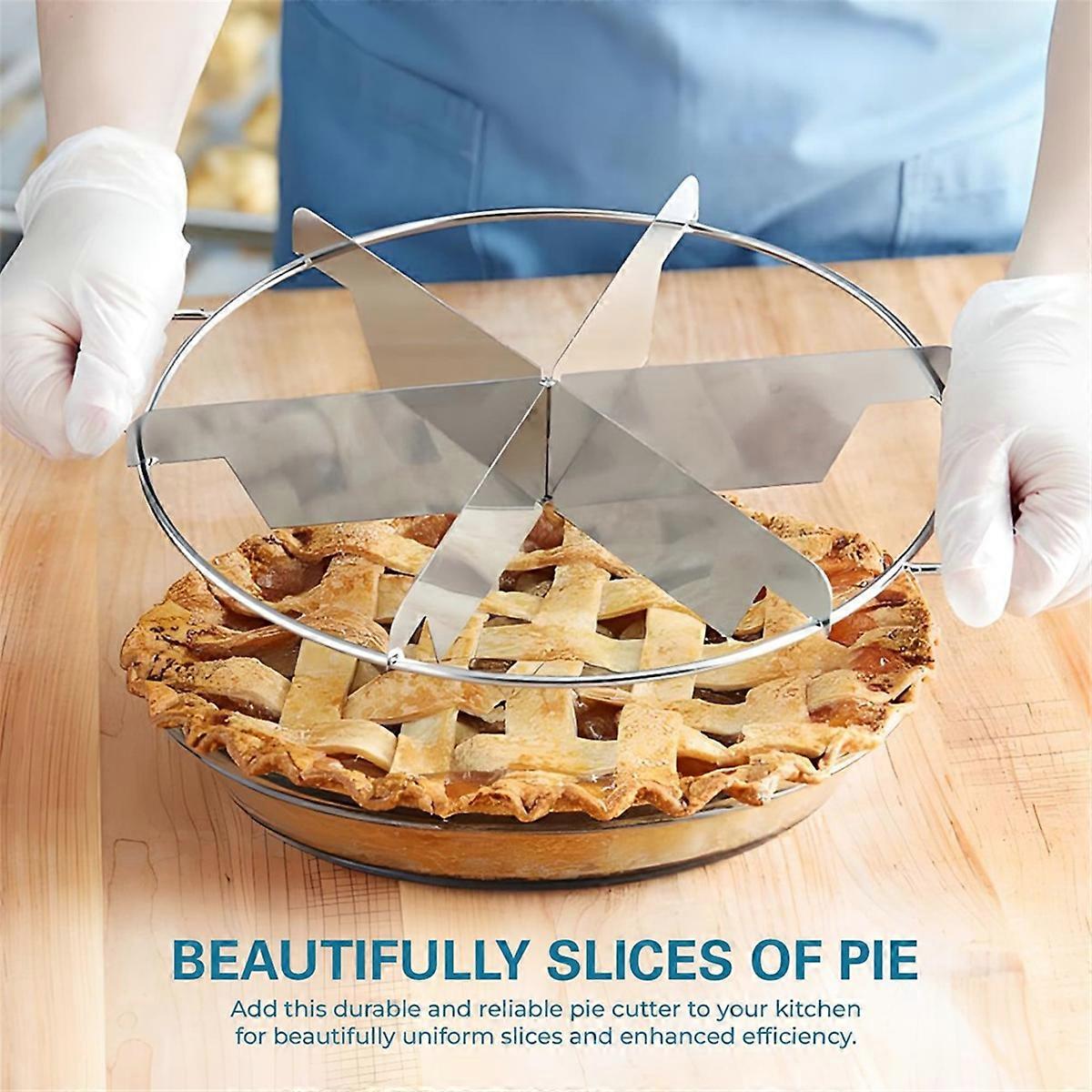 Stainless Steel Pie Cutter 6-Slice Pie Cutter Creates Beautifully ...