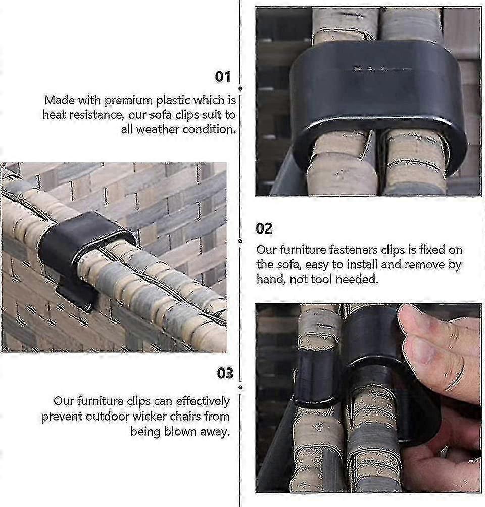 6pcs Outdoor Patio Furniture Clips Sofa Connect Clamps Rattan Chair ...