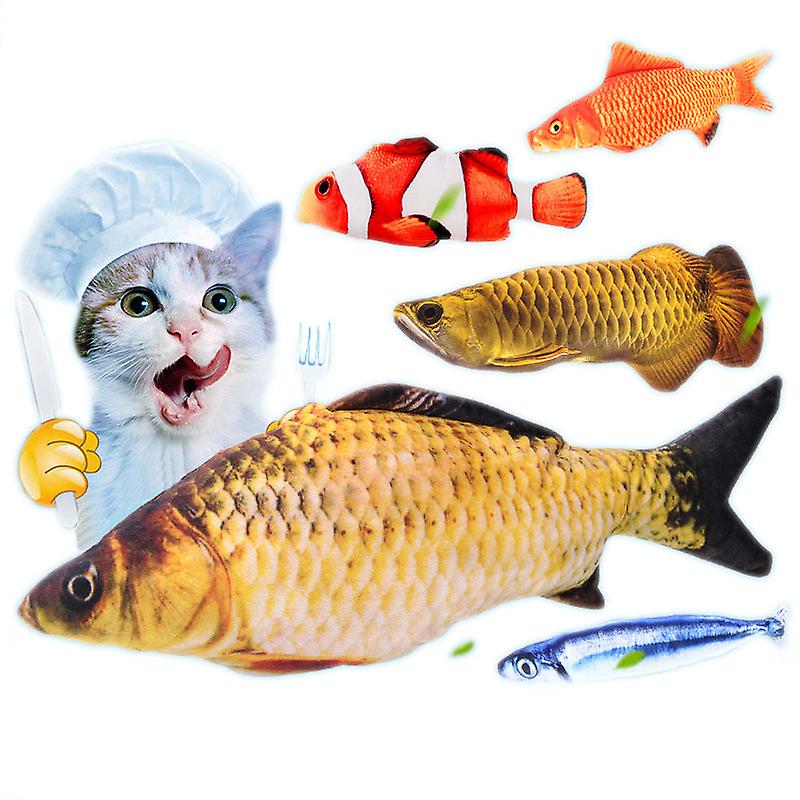 Fish Toy Cat Catnip 3d Simulation Fish Goldfish Red Carp Kitten Toys ...