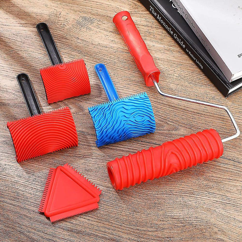 Set Of 5 Wood Graining Painting Tool Rubber Wall Texture Art Painting ...