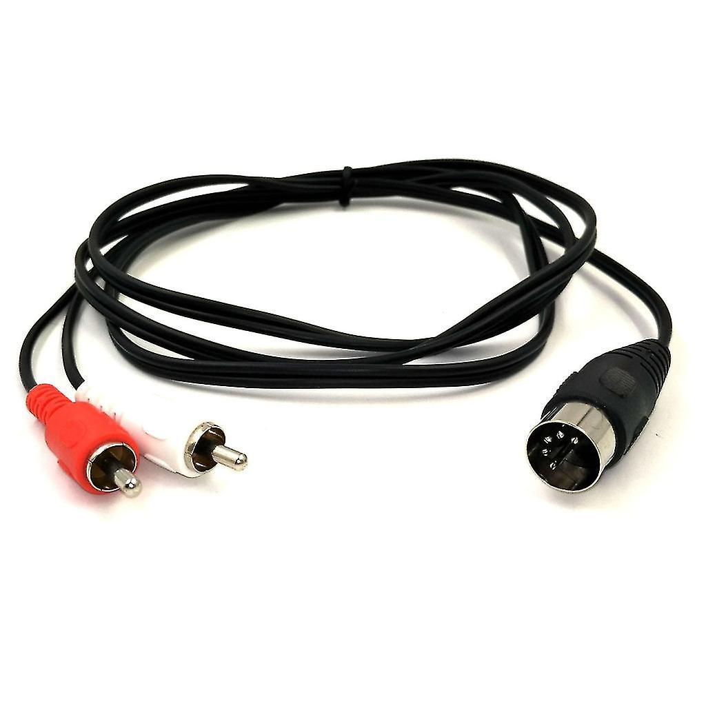 5 Pin DIN Male Plug to 2RCA Male Plugs Converter Audio Connector Cable ...