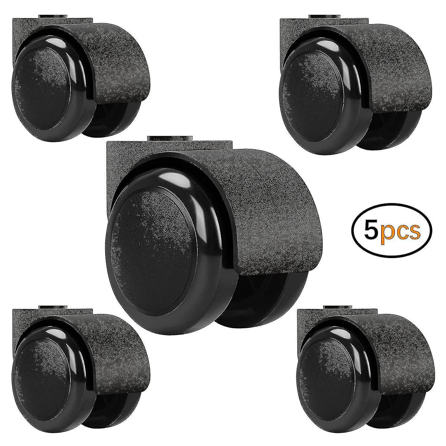 2 Inch Black Silent Stemless Caster - Replacement Chair Wheels For ...