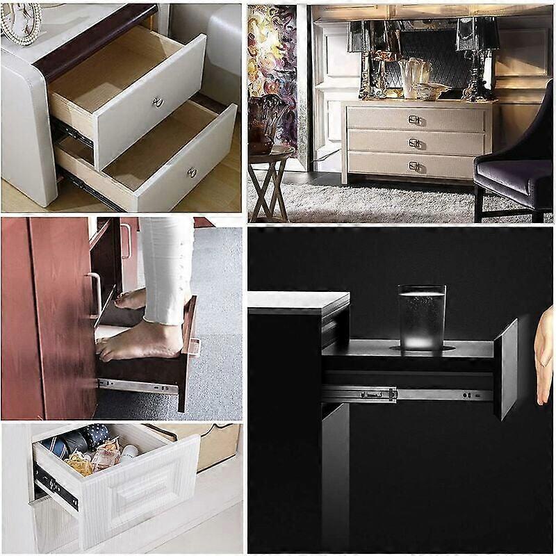 Pack of 8 Drawer Slides 250mm, Ball Bearing Drawer Slides, Smooth and ...