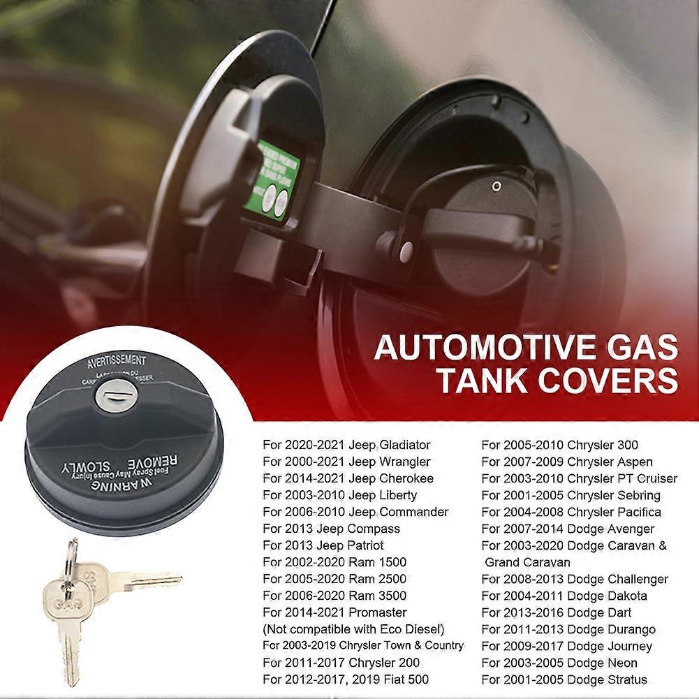 Locking Gas Cap Fuel Cap 5278655AB Lockable Gas Fuel Tank Cover with 2 ...