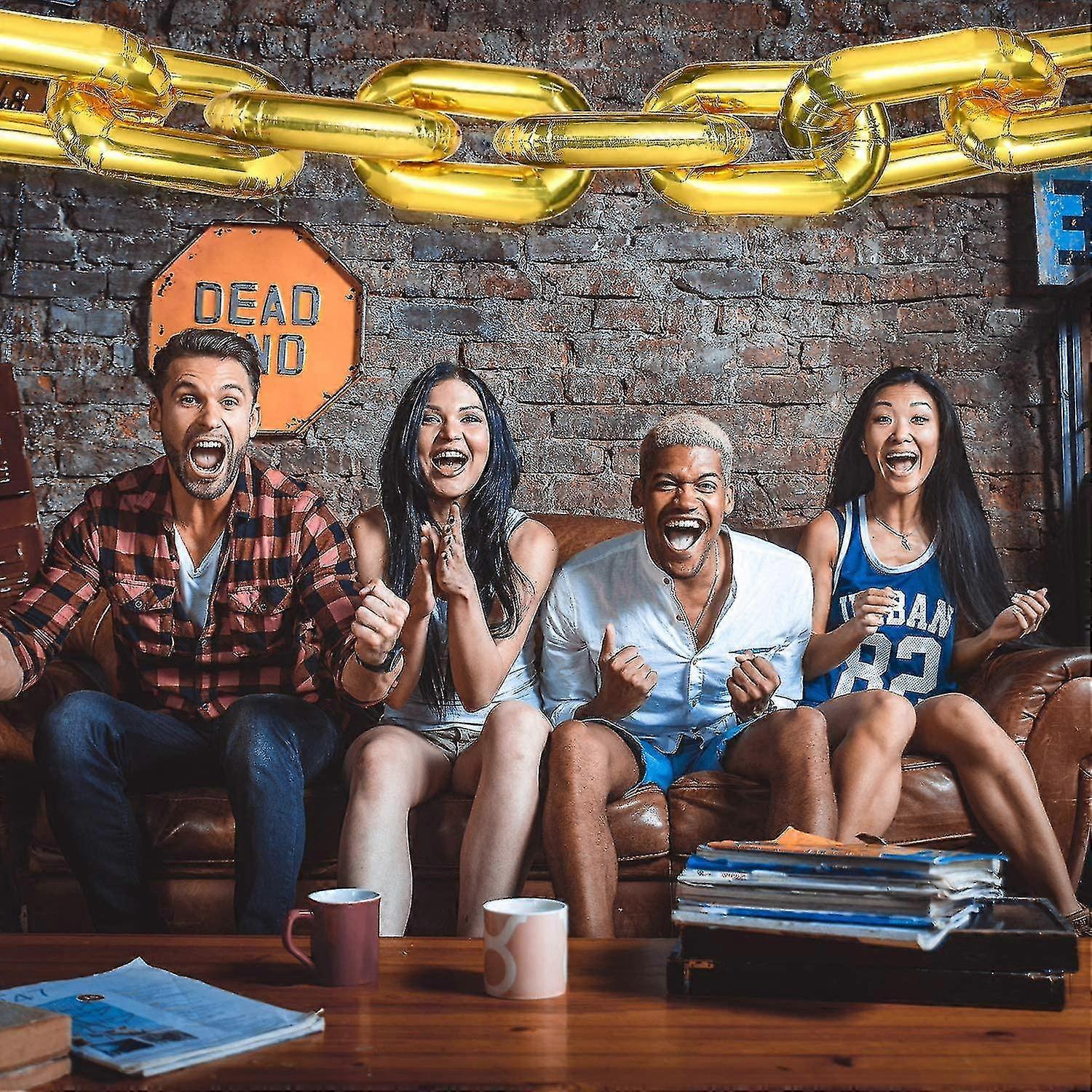 48 Pieces 16 Inches Foil Chain Balloons Jumbo Gold Chain Balloons Chain ...