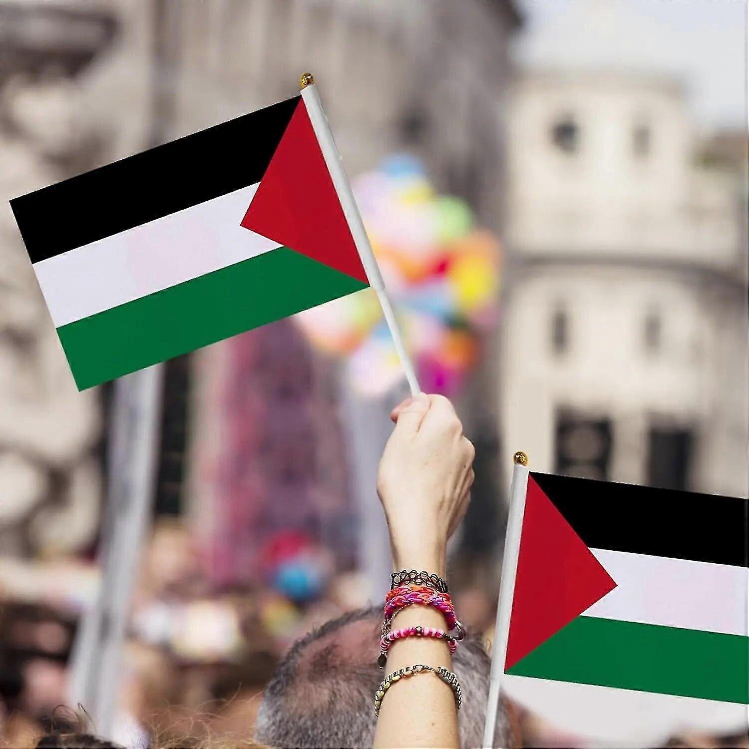 10pcs 14x21cm Palestine Handheld Flags Hand Waving Country Flag With ...