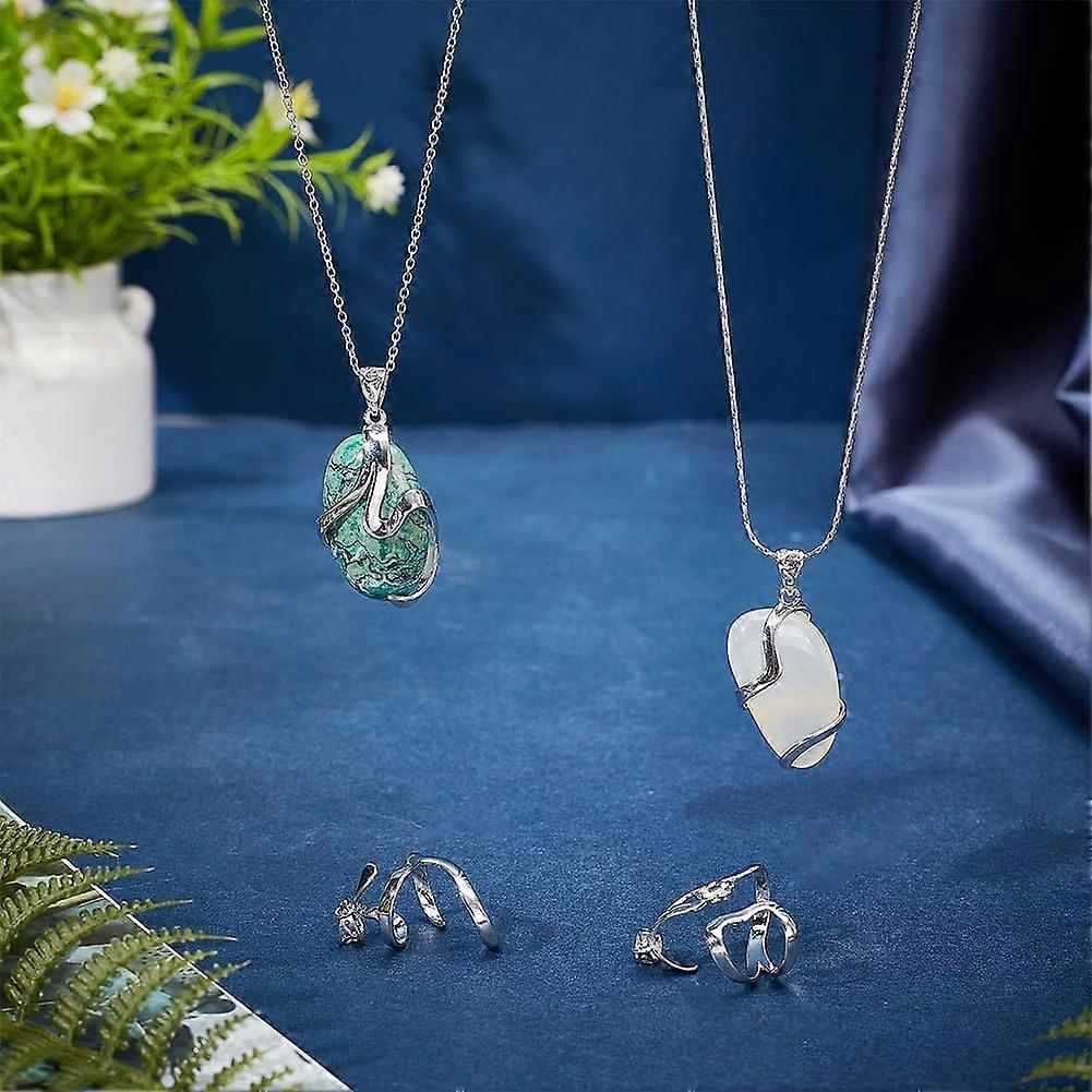 4 Pcs Brass Blanks Prong Pendant Settings 4 Styles Claw Pendant Blanks ...