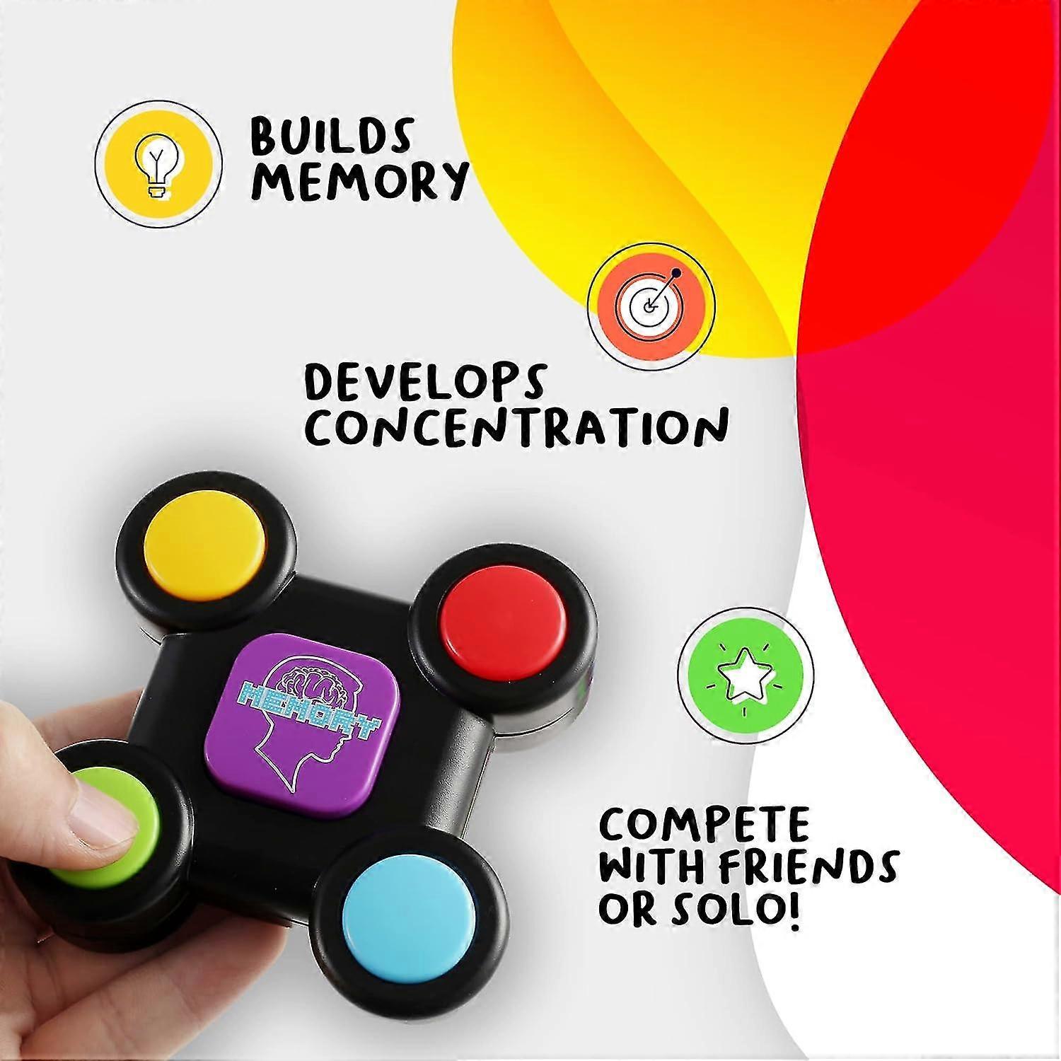 Memory Game Brain Teaser Puzzles Handheld Games with Lights & Sounds ...