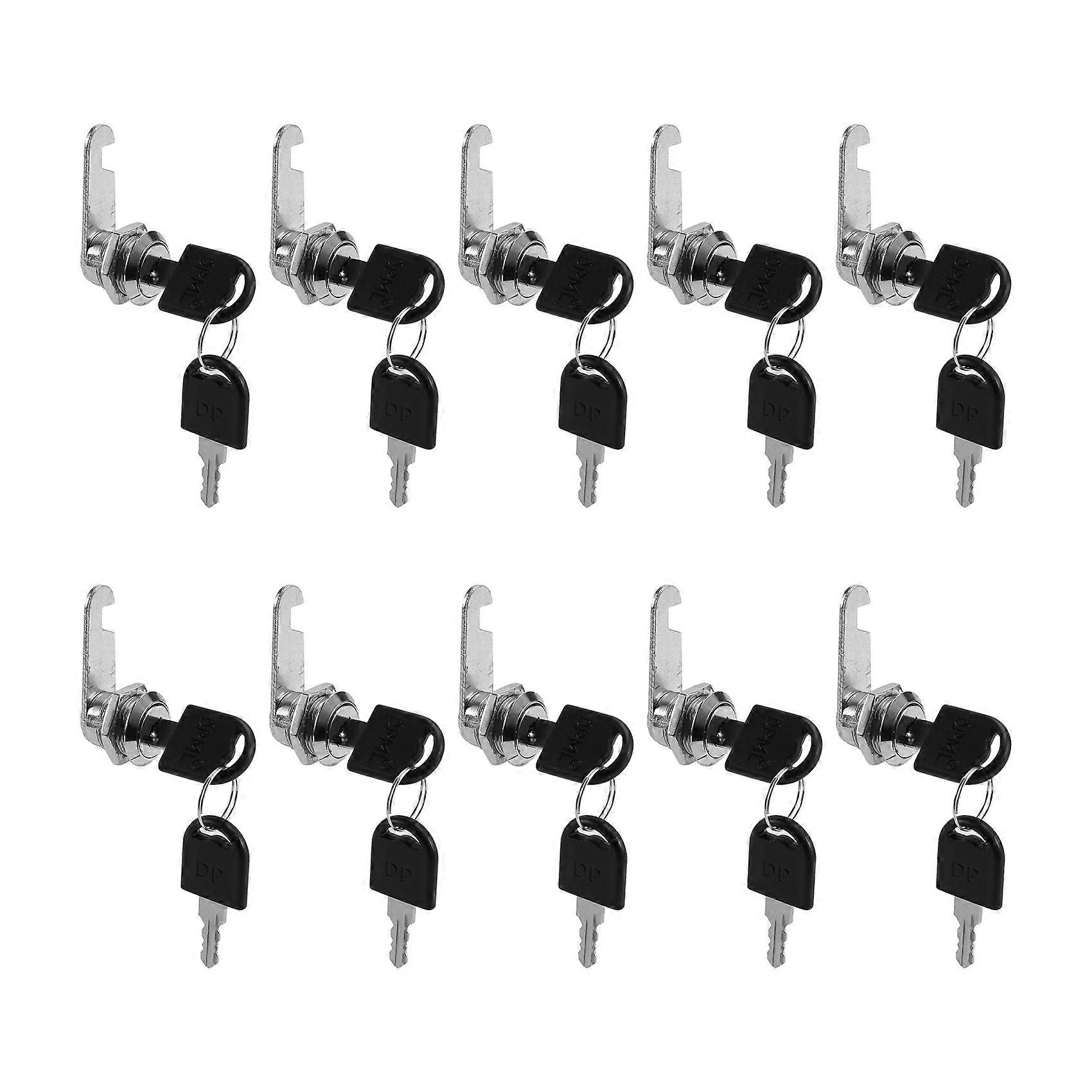 10 Set Security Lock Metal Cylinder Cabinet Locker Cam Lock with Keys ...