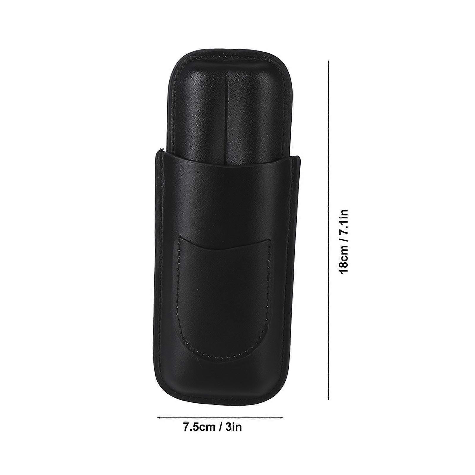 Portable Cigar Bag 2 Holder Leather Humidor Box Cigar Protection ...