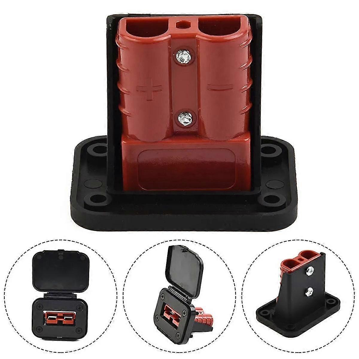 2Pc 50A for Anderson Plug Connector Flush Mount Bracket Panel Cover for Caravan Boat Truck Cable ...