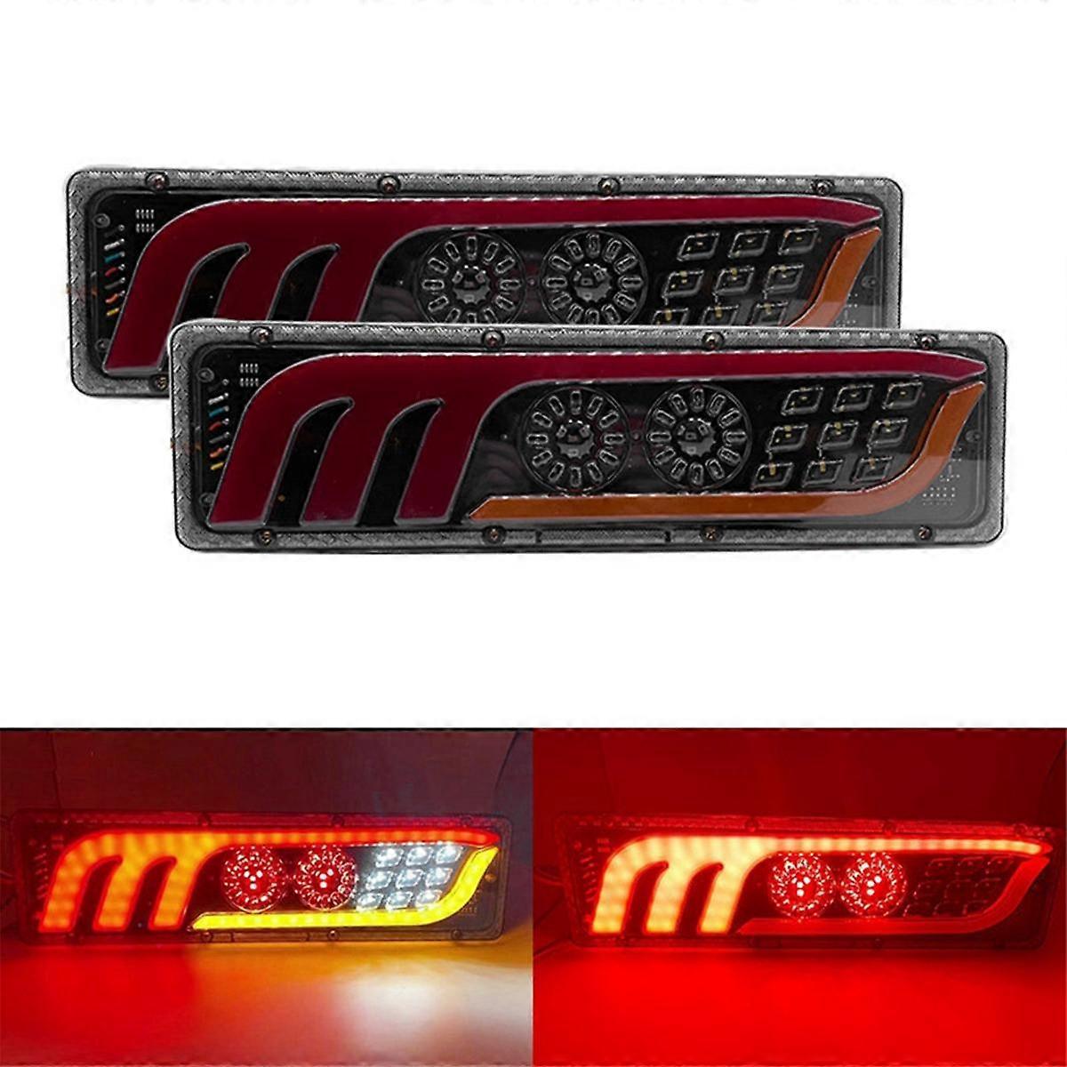 2PCS LED Truck Tail Light Turn Signal Rear Brake Lights Reverse Signal ...