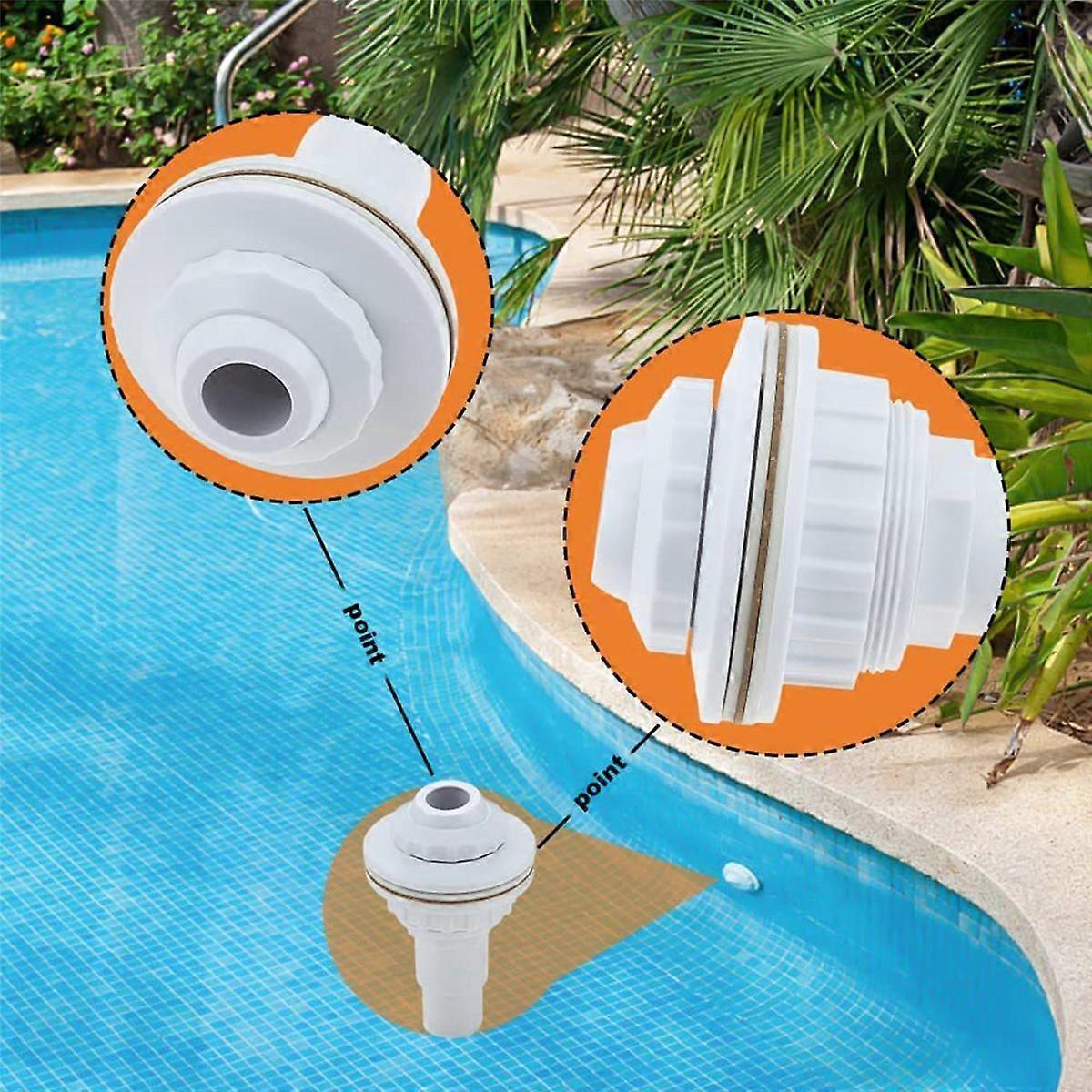Water Inlet Outlet Fittings with Clip Threaded Tape Swimming Pool ...