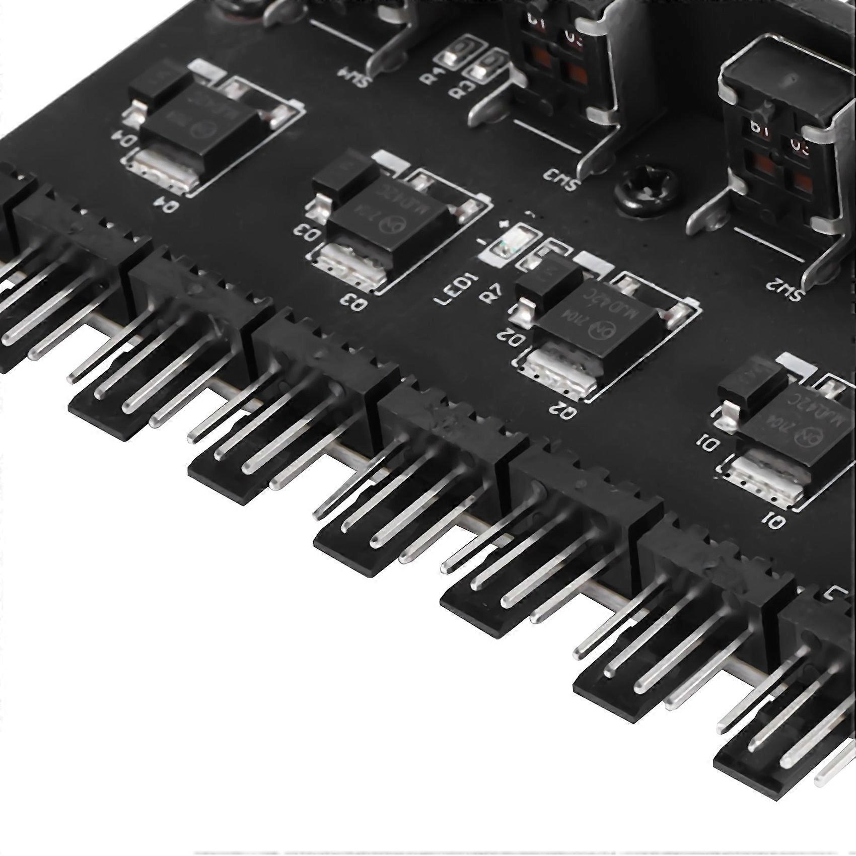 Pc 8 Channels Fan Hub 4 Knob Cooling Fan Speed Controller For Cpu Case Hdd Vga Pwm Fan Pci ...