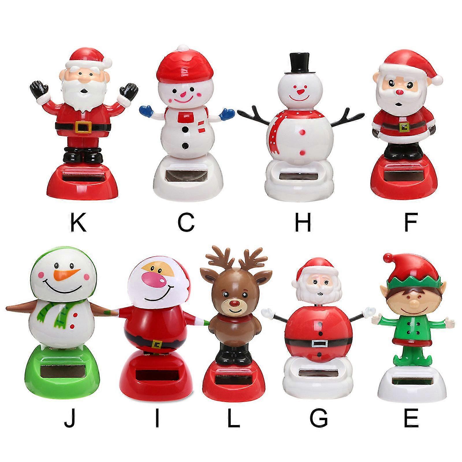 Solar Powered Dancing Ornaments Christmas Tree Snowman Santa Claus Elk ...