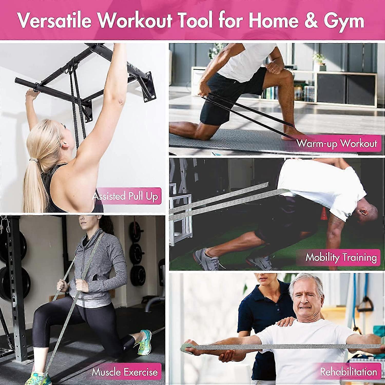 Long Resistance Bands, Fabric Pull Up Assistance Bands 3 Pack, Thick ...