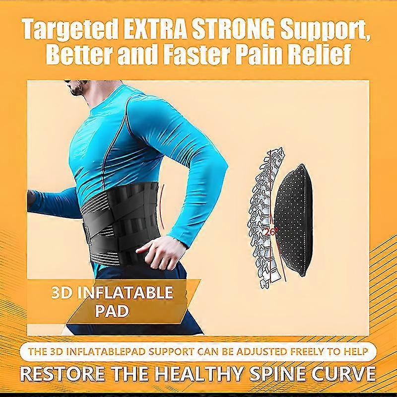 Lumbar Support Belt With Inflatable Pad Relieve Waist Pain Dual ...