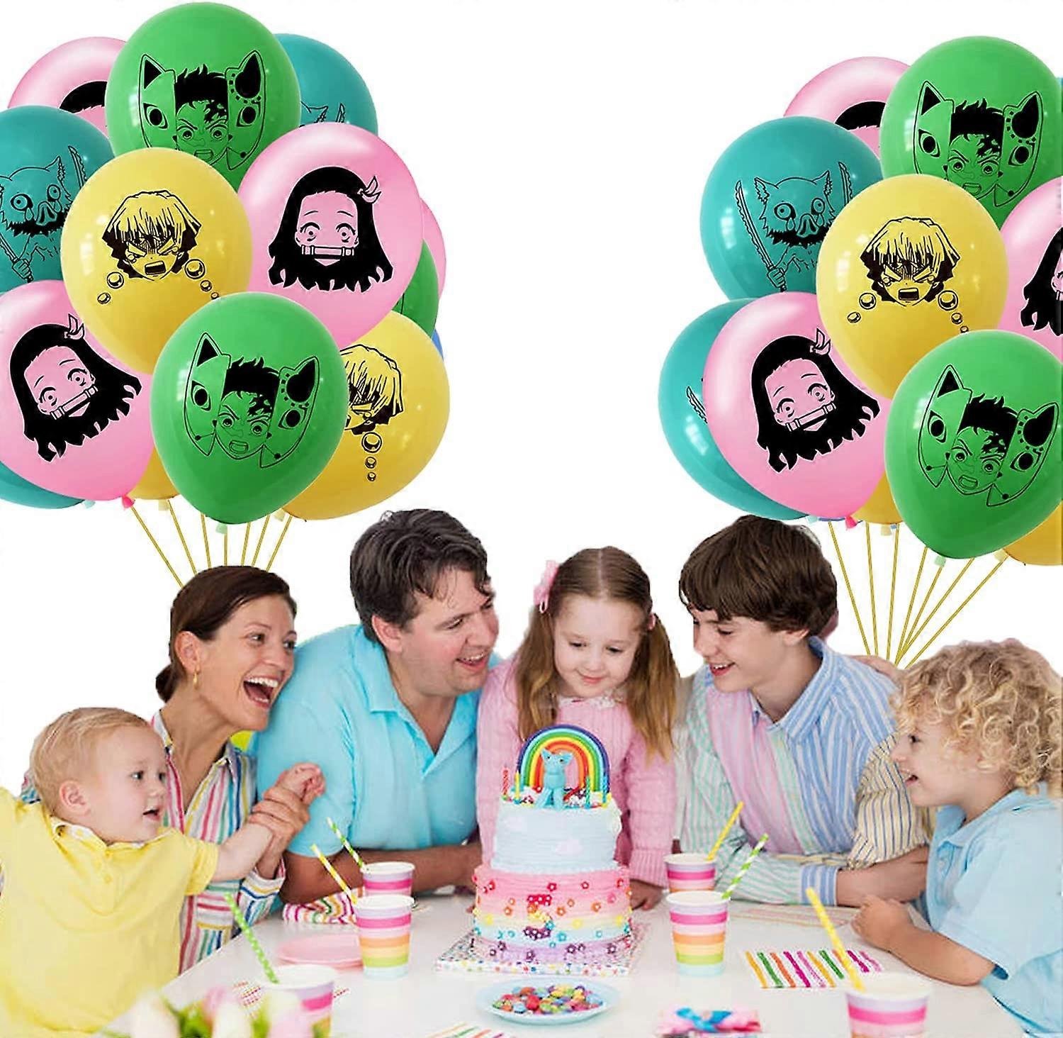 24pcs Demon Slayer Party Balloons, Demon Slayer Birthday Decorations ...