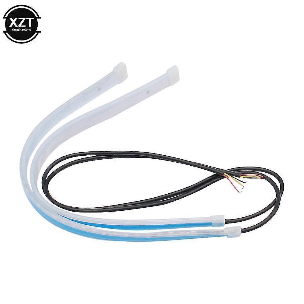 Ultra Thin 1pair Bright Flexible Drl Led Strip Turn Signal White Yellow Sequential Led Daytime ...