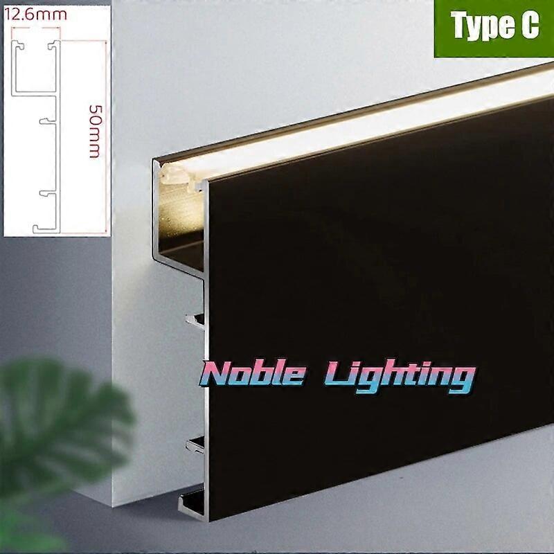 0.5m/1m Corner Ultra-thin Skirting Baseboard LED Aluminum Profile Strip ...