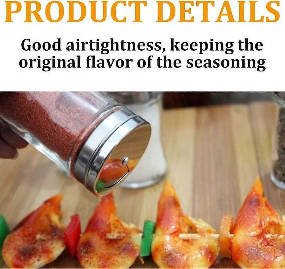 Set Of 6 Spice Jars Silver Spice Shaker Stainless Steel Set 100Ml With ...