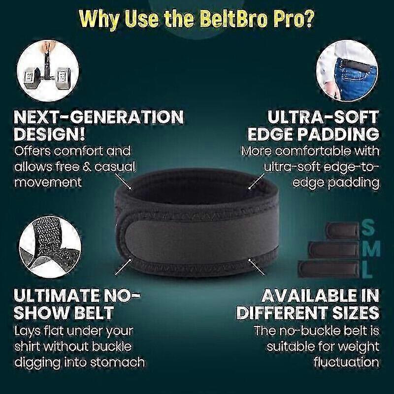 BeltBro Titan No Buckle Elastic Belt For Men-Fits 1.5 Inch Belt Loops Comfort | Fruugo UK