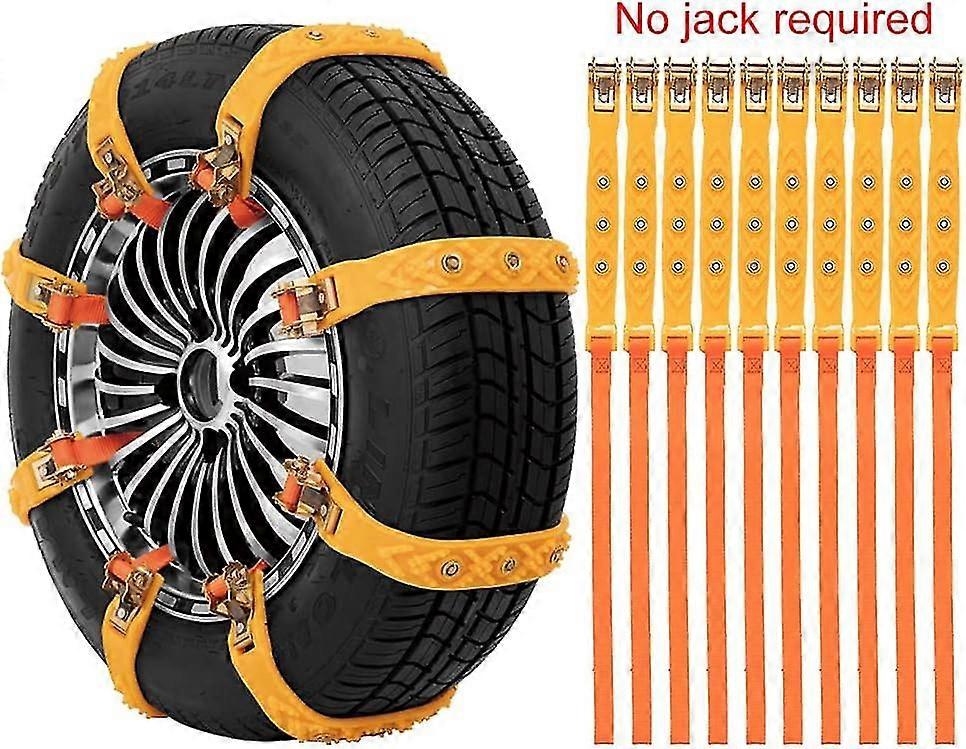 Universal Snow Chains 6 Pieces Car Chains Thickness 8 Mm Adjustable ...