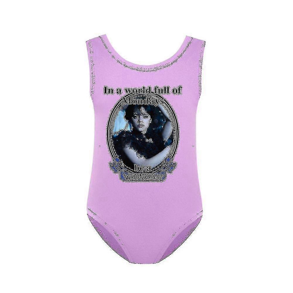 Kids Girls Wednesday Addams Printed One Piece Swimwear Swimsuit ...
