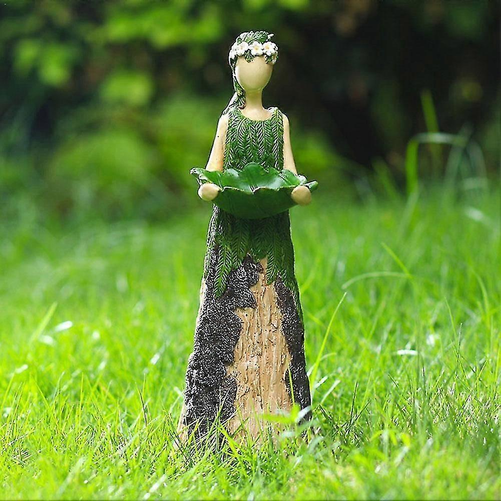 Fairy Statuary Bird Feeder Resin Ornament Feeding House Type Bird ...