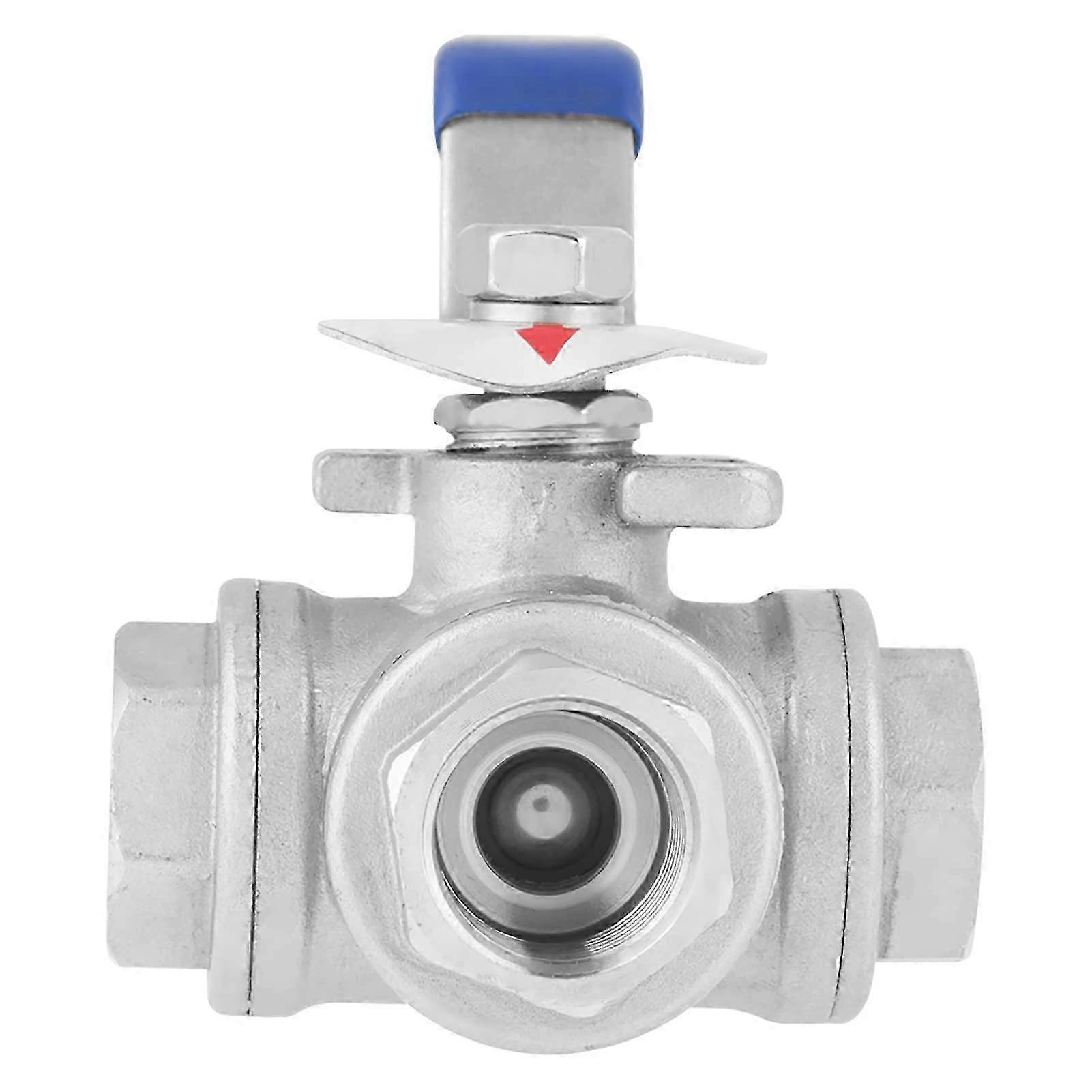 3-Way Ball Valve, Stainless Steel Female DN15 Ball Valve with Locking ...