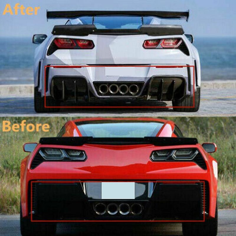 Car Rear Bumper Air Diffuser Fin Spoiler for Corvette C7 2014-2019 ...