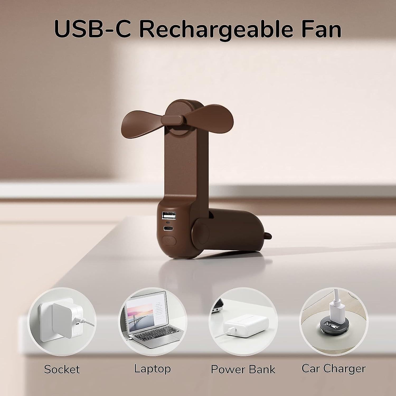 Handheld Fan, 3 In 1 Mini Hand Fan, Portable Usb Rechargeable Small ...