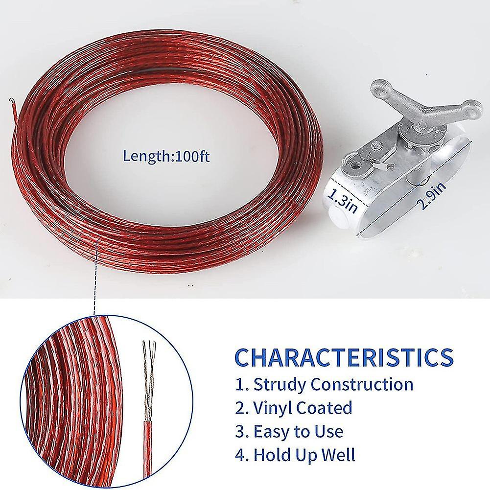 45M Swimming Pool Cover Cable & Winch Kit,Pool Cover Cable and Ratchet ...