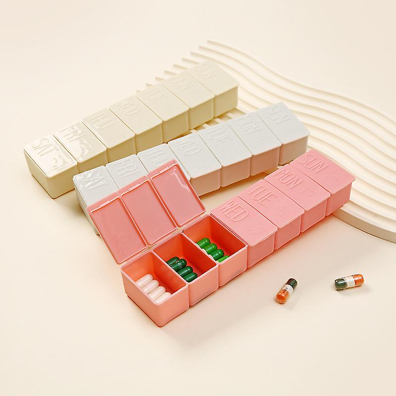 3pcs 7 Day Weekly Pill Box, Plastic Pill Boxes Portable Pill Box with 7 ...