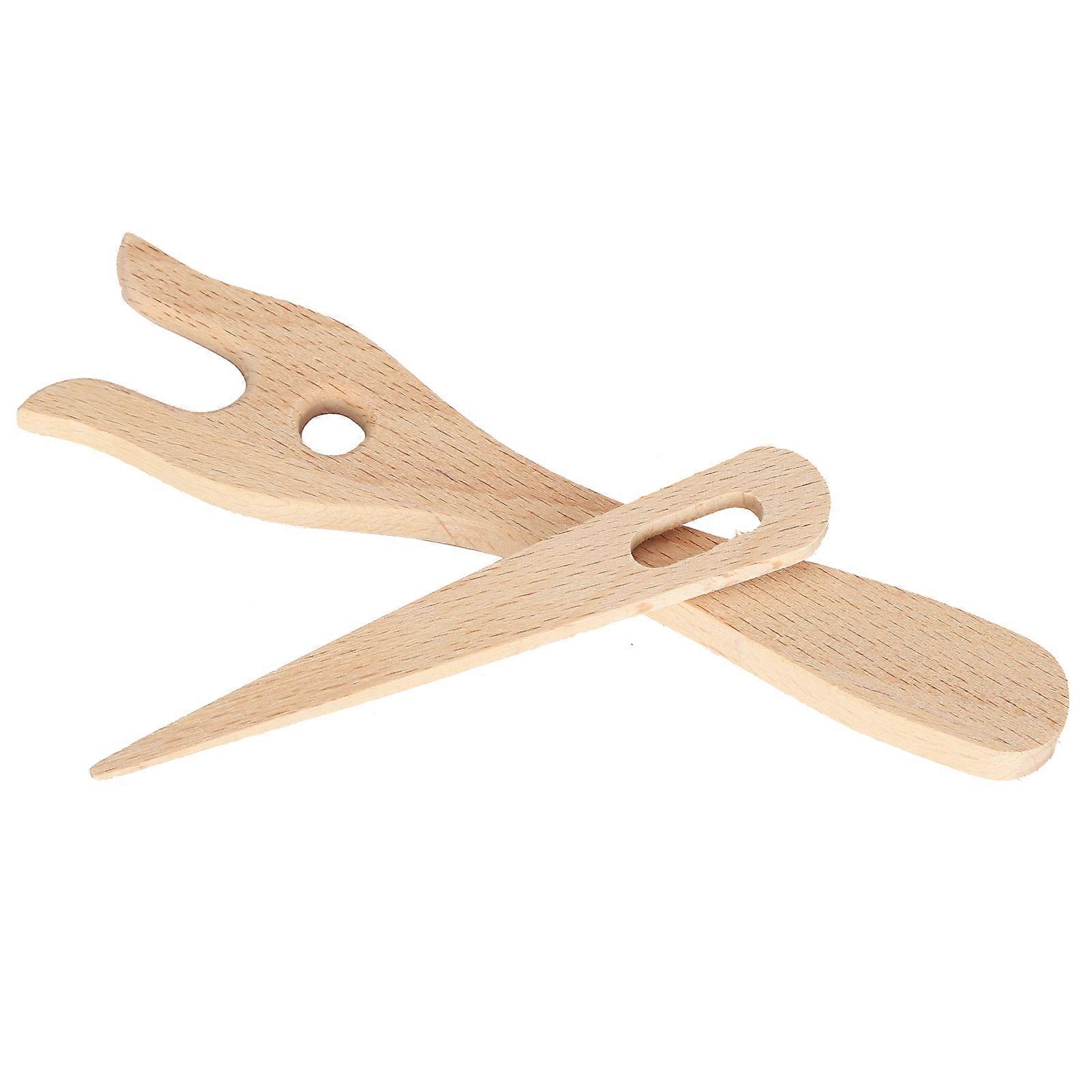 Wooden Knitting Fork Weaving Big Eye Needle Bracelet Necklace DIY ...