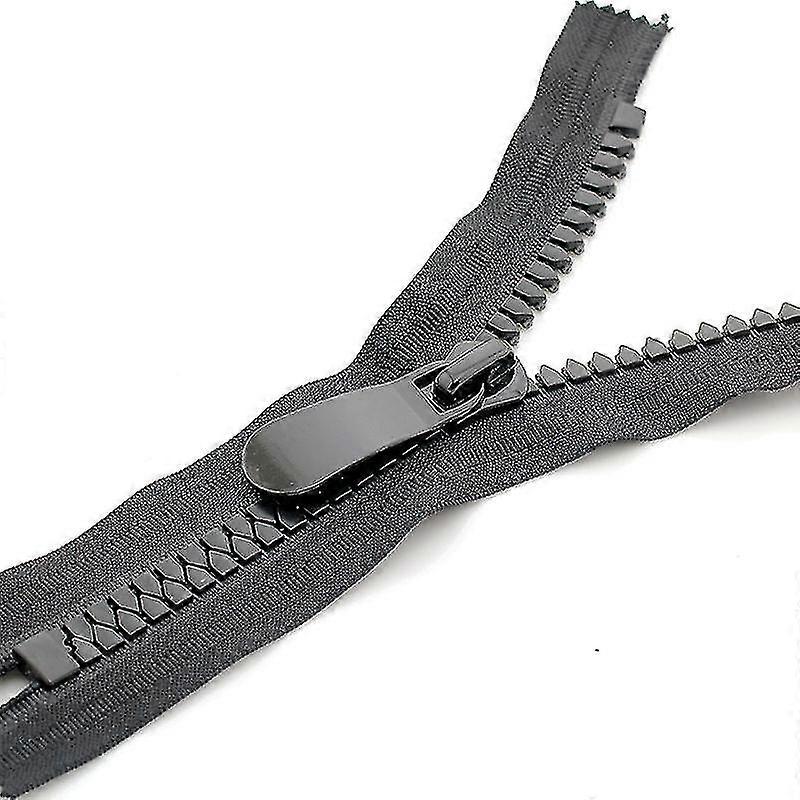 1pc Colored Resin Zipper Double Slider Open-end Auto Lock Clothing Zipper, Black, 8#, 100cm ...