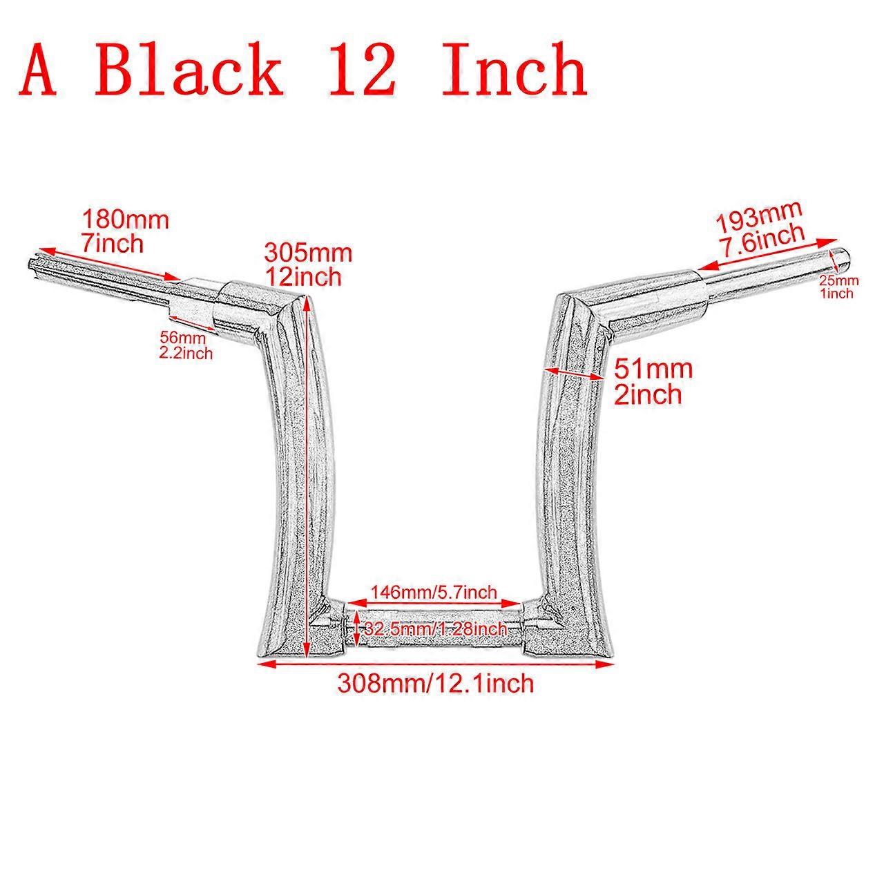 Motorcycle 12 14 16 Bar Handlebars Black/Chrome Z Drag Bar For Harley ...