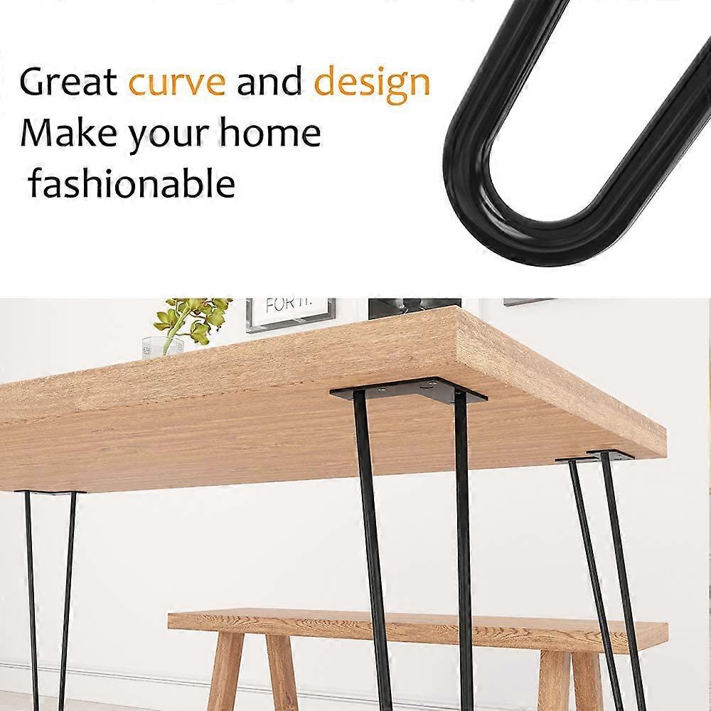 4Pcs 40 Diy Metal Table Legs, Hairpin Legs, Diameter 9Mm Furniture Legs ...