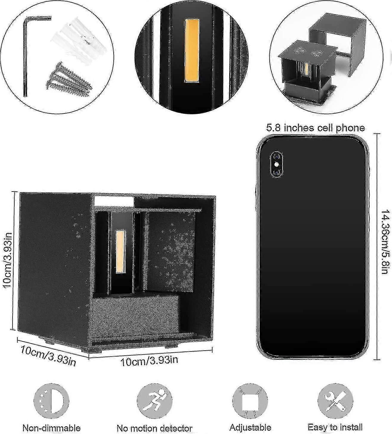 8 Pack Led Indoor/outdoor Wall Light 12w Led Wall Lights 3000k Outdoor ...