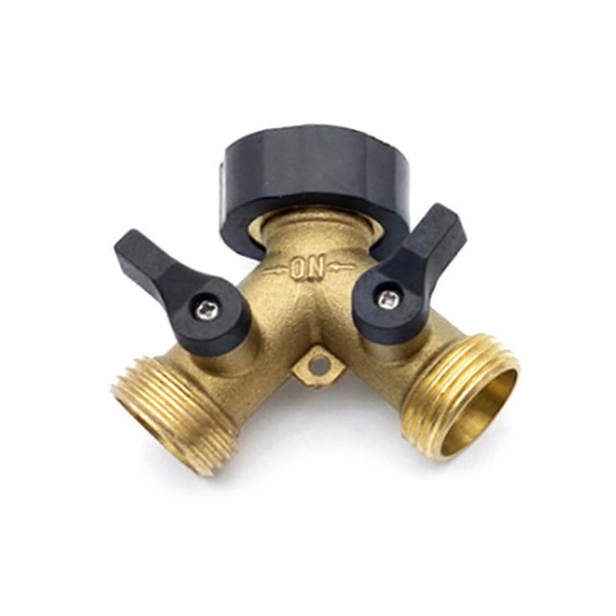 Garden Hose Splitter 2 Way Heavy Duty Brass Connector Tap Splitter Y ...