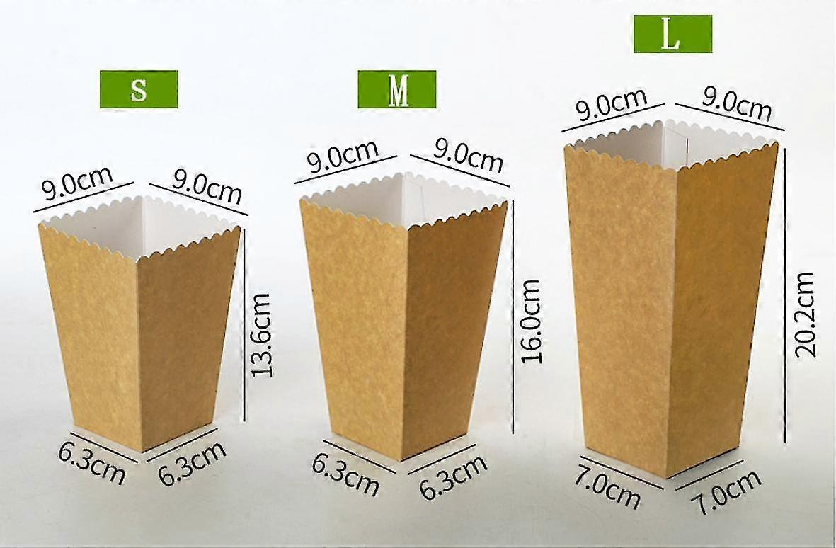 50 pcs Popcorn Box, Popcorn Box Candy Container, Kraft Paper Popcorn ...