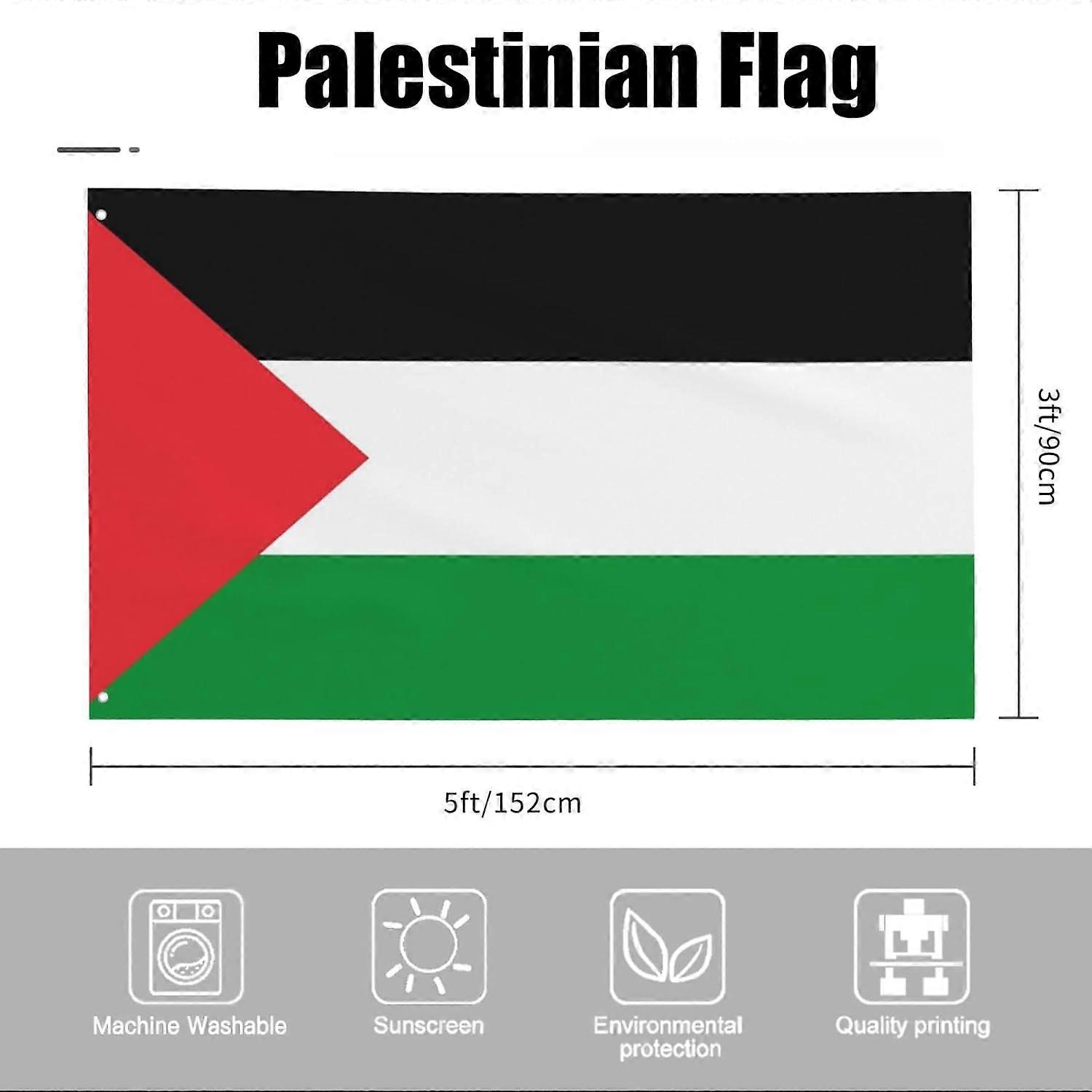 Flags Palestine Flag with Brass Grommets - Large 3x5 Ft Palestinian ...
