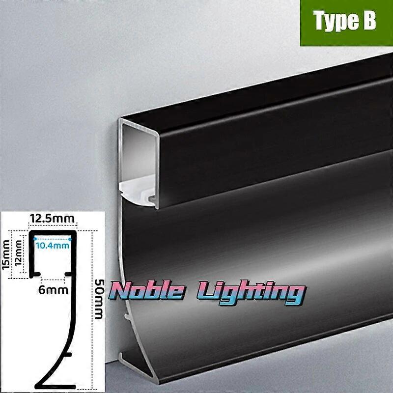 0.5m/1m Corner Ultra-thin Skirting Baseboard LED Aluminum Profile Strip ...