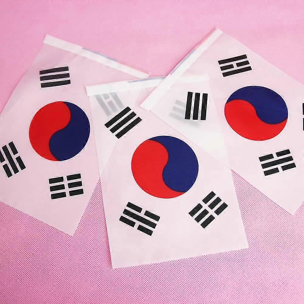 100pcs Republic of Korea flag South Korea Hand Waving Flag 14*21cm Polyester Flag procession ...