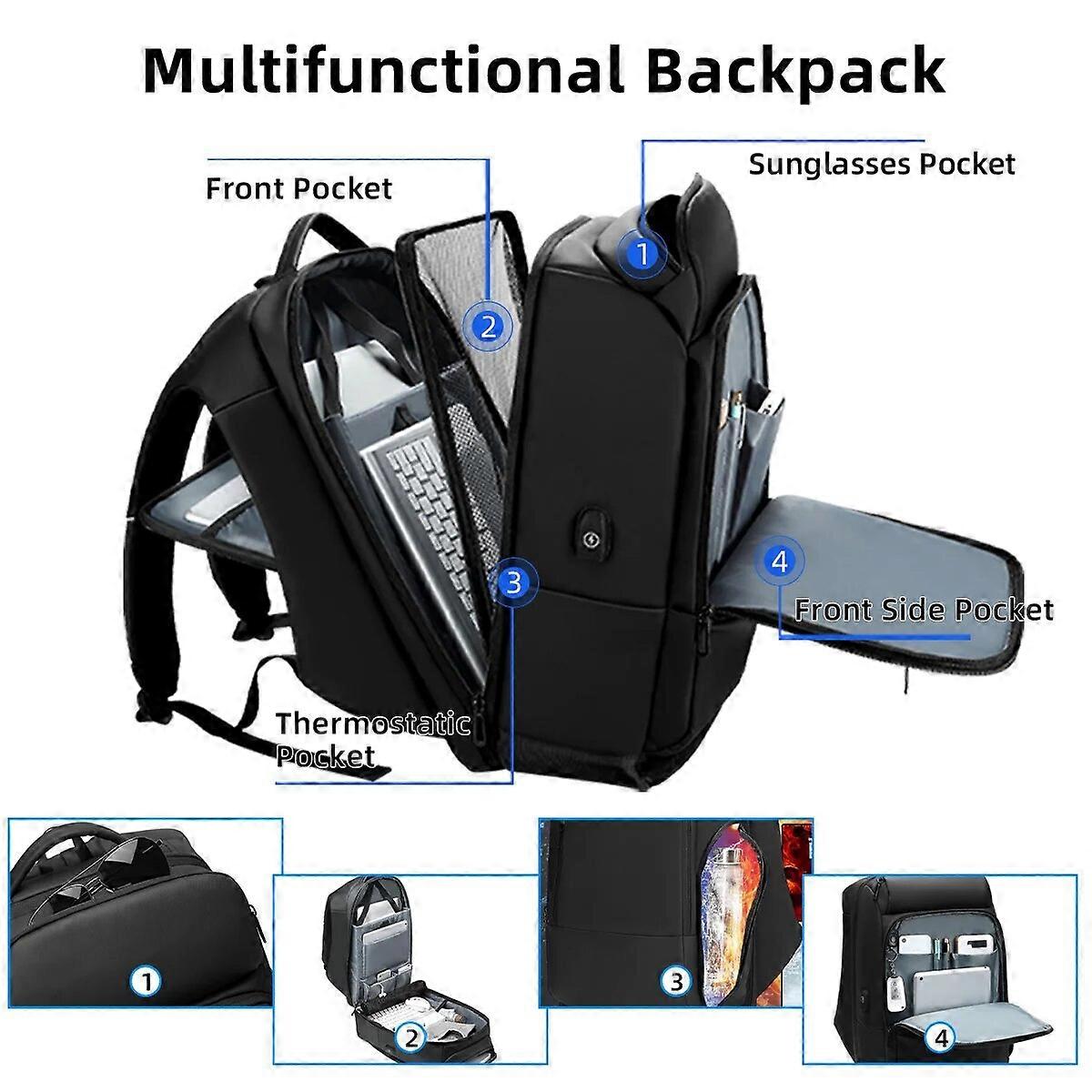 17 Inch Backpack For Men Waterproof Functional with USB Charging ...