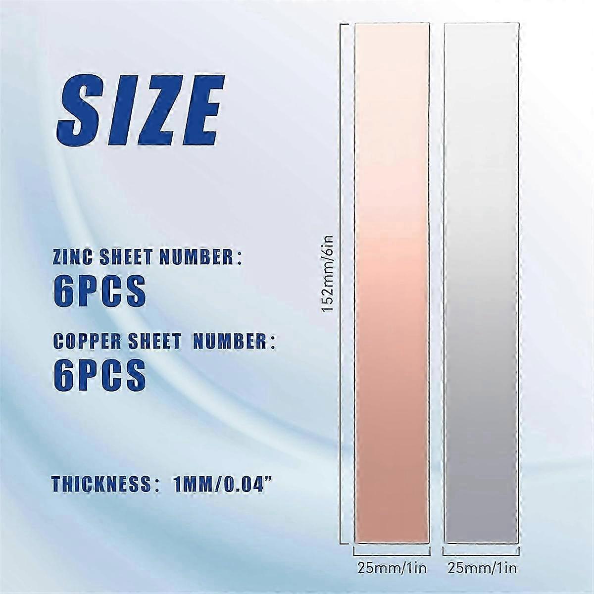 12 Pcs Pure Copper Zinc Anode Sheet 99.9% High Purity Copper Zinc ...