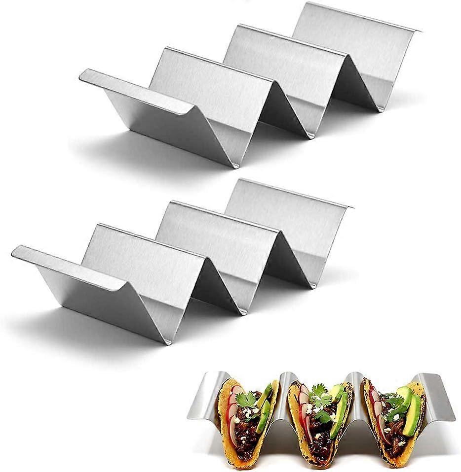 2-Pack Stainless Steel Taco Tray Holder Taco Holder Mexican Food Stand ...